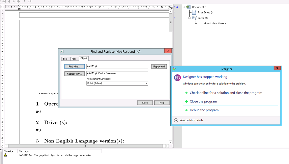 Resolve Issue Where Engageone Designer 66051 Crashes After Navigating To Object Tab In