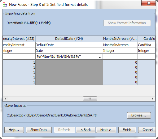 How to specify a date format for a Portrait/Spectrum Miner input CSV File