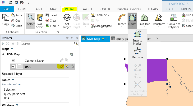 Reshaping a polygon in MapInfo Pro 64-bit