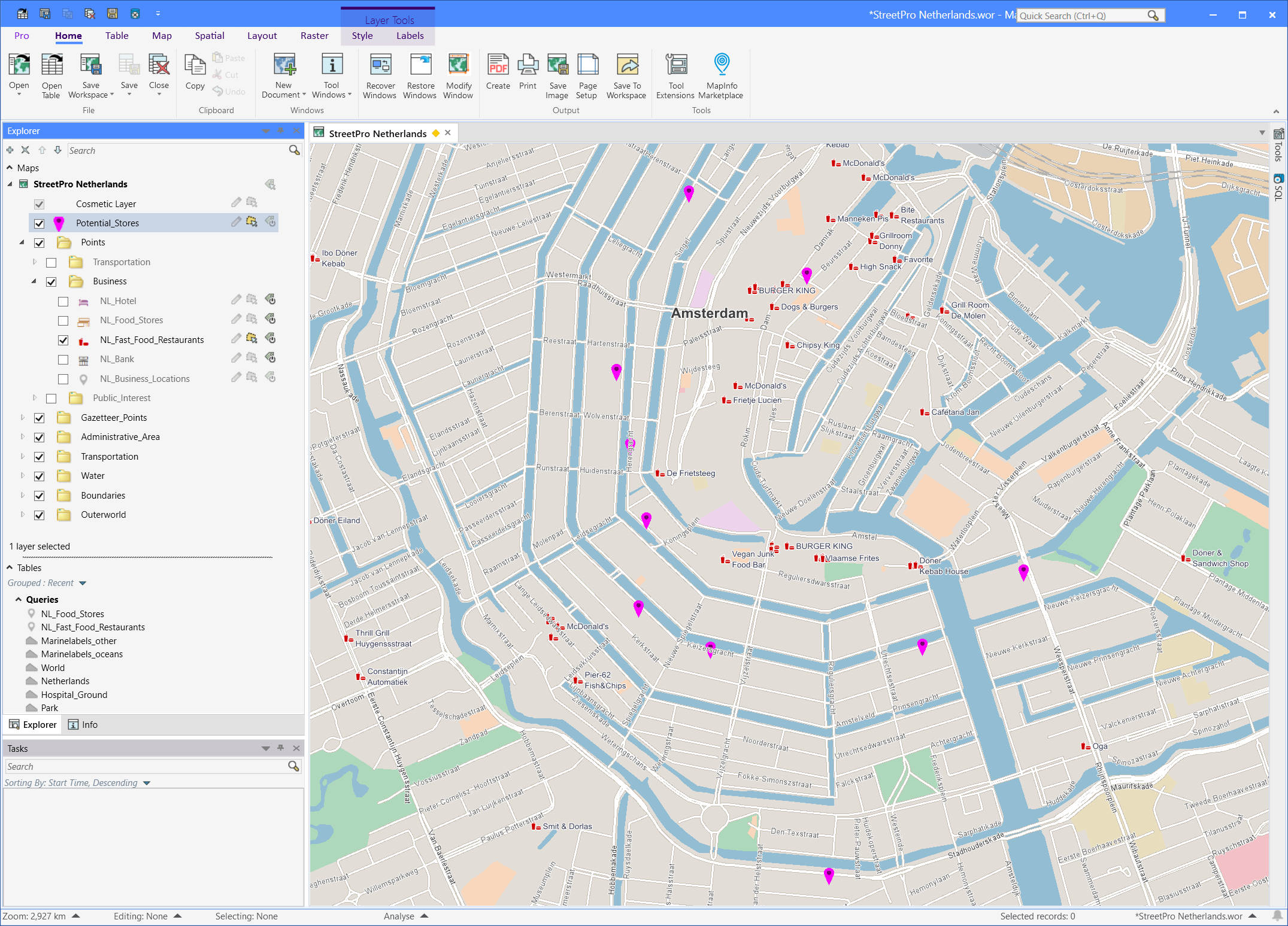MapInfo Pro new SQL dialog and finding features near other features
