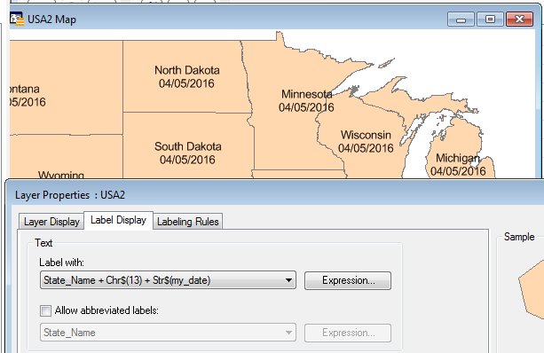 Resolve issue using Date fields with label expressions in MapInfo Pro