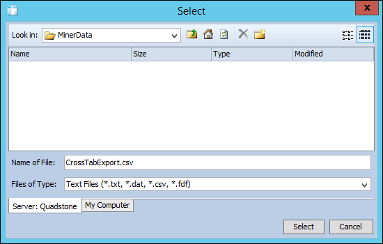 How to export crosstab result in Excel in Spectrum Miner