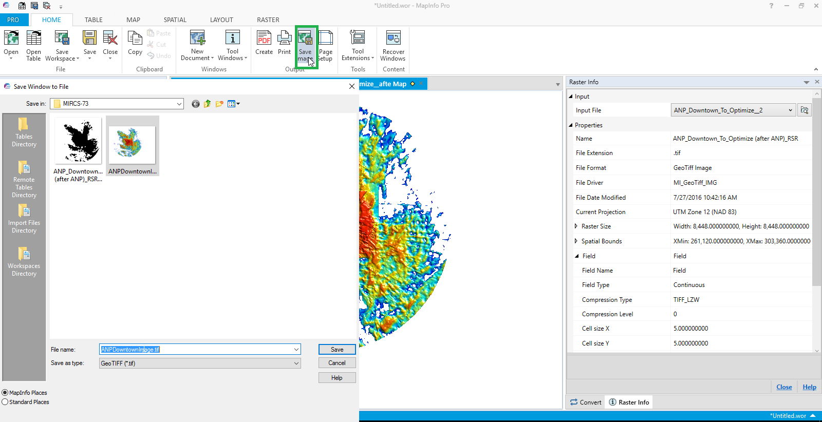 Mapinfo Pro Advanced 15.2 - Raster converted to GeoTiff' format does ...