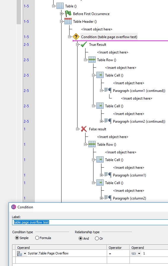 Creating Different Content For Table Headers When Page Overflows In Engageone Designer