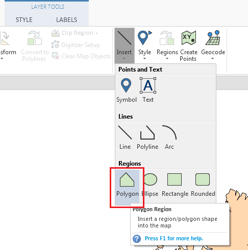 Drawing polygon objects in MapInfo Pro