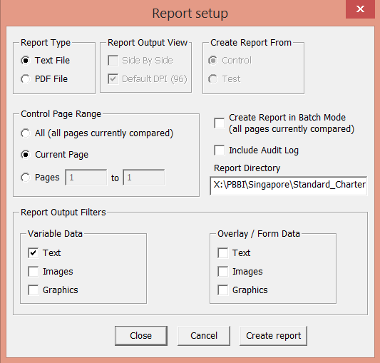 How to create Difference Report on STREAMdiff
