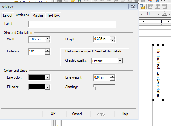 How to place rotational text in DOC1 Designer