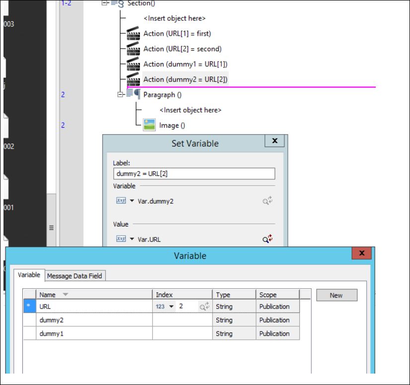 Change in variable used in an URL not getting reflected in EngageOne Designer