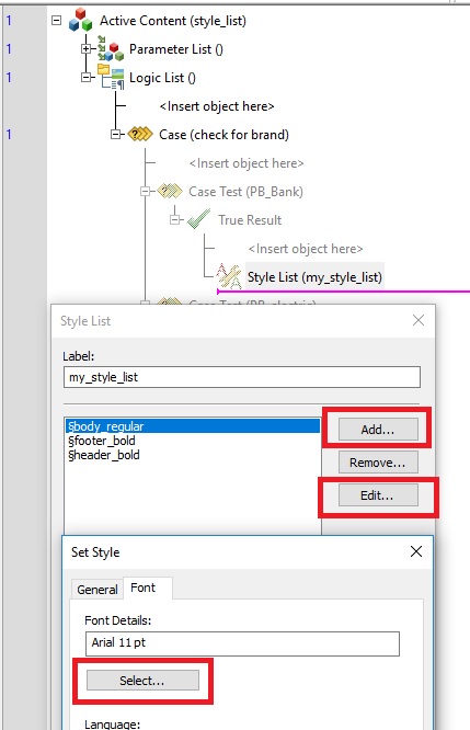 Setting Fonts For Different Brands Using Style List Functionality In Engageone Designer