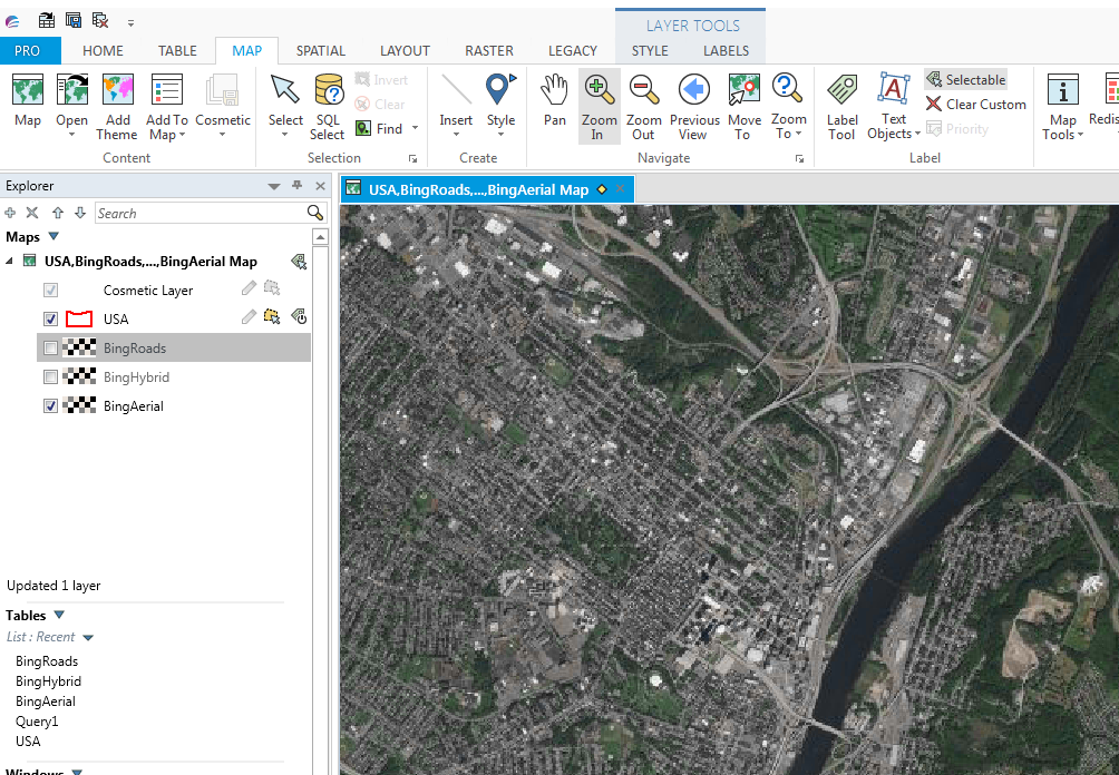 Adding Bing Imagery to Maps in MapInfo Pro