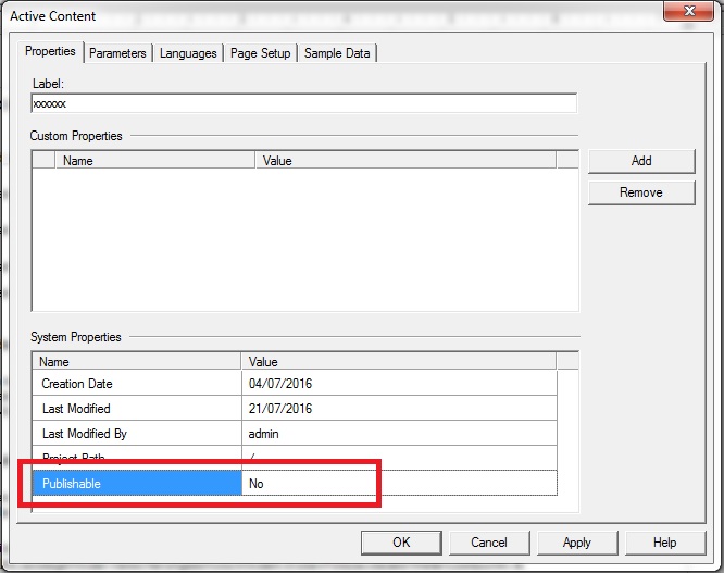 Doc1 Designer - How to make Active Content publishable