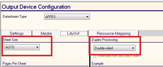 How to set input tray and output bin selection for AFP in EngageOne ...