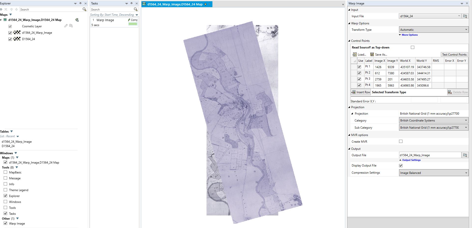 Flipping of raster images when warping in MapInfo Pro 17.0.3 and later