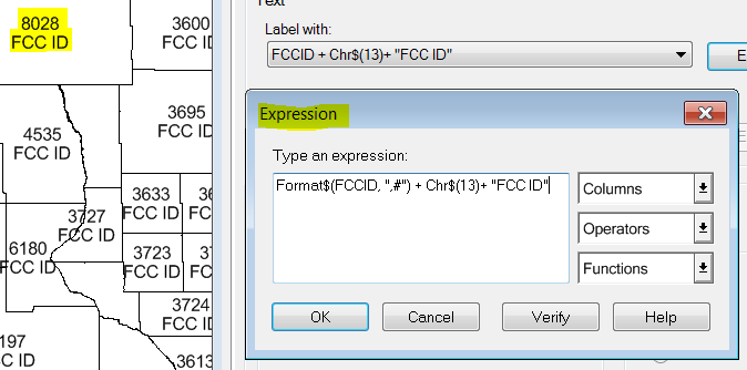 Labeling with an expression using the Format function in MapInfo Pro