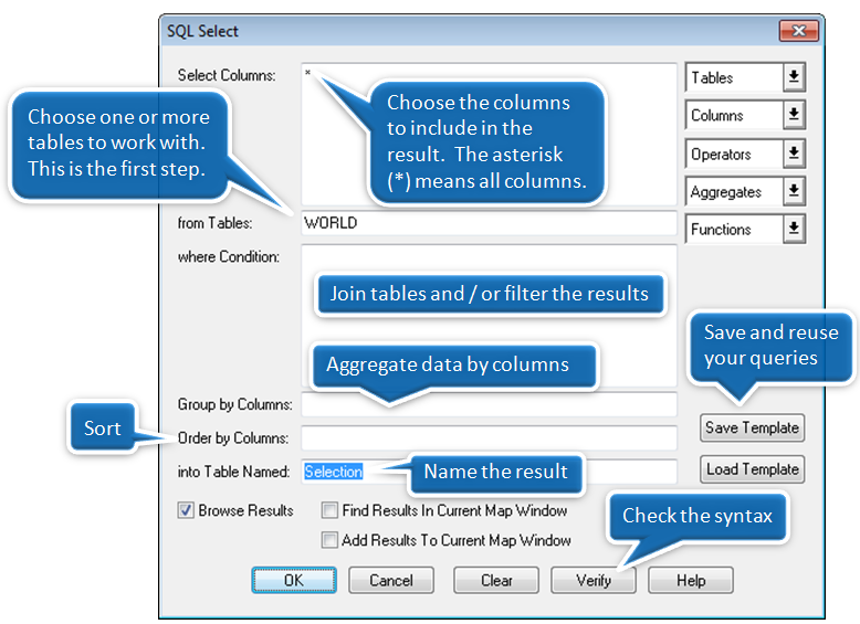 Query Ninja: Getting Started with the SQL Select dialog box in MapInfo Pro
