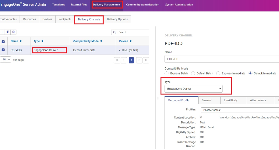 Integration of EngageOne Server 4.x with EngageOne Deliver