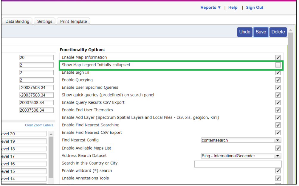 Show Map Legend Initially Collapsed Feature Is Not Honored In Spectrum Spatial Analyst