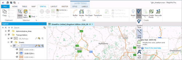 Editing the Style of Map Objects in MapInfo Pro