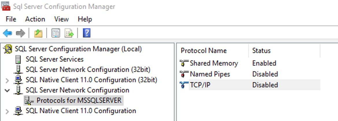 Spatial Manager Returns "The TCP/IP connection to the host has failed ...