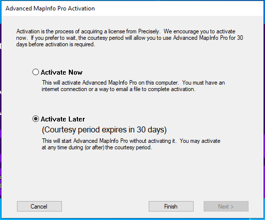 Installing MapInfo Pro as Trial version (Since version 2019)