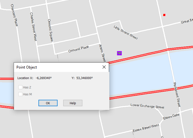 Displaying the coordinates of a point in MapInfo Pro