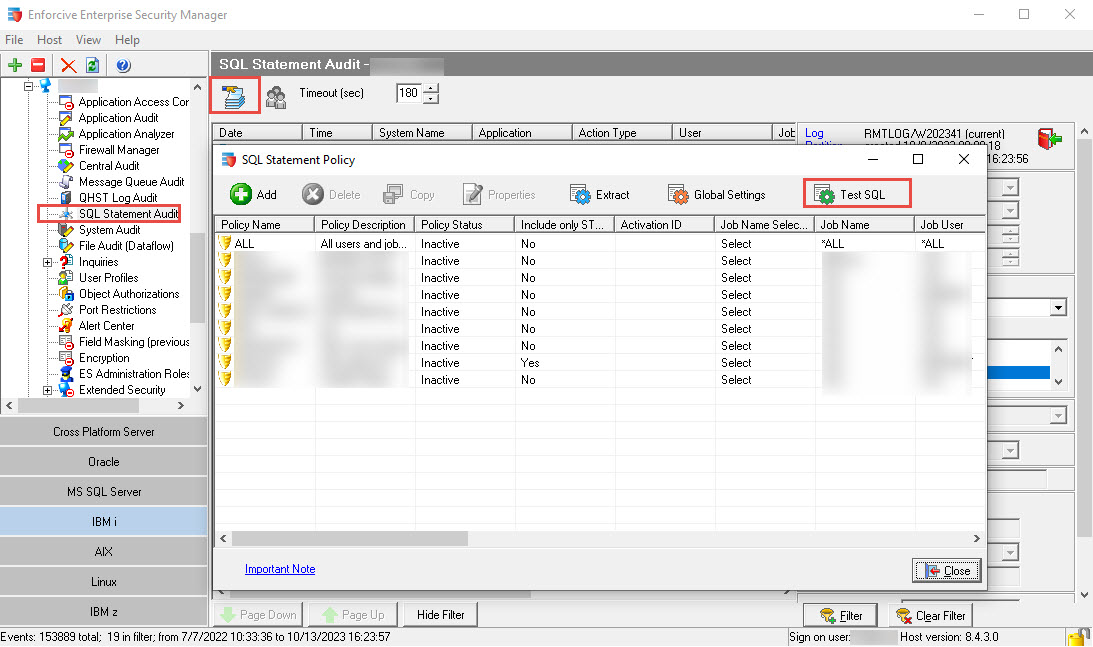 Steps to Testing SQL Statement Audits in Enforcive