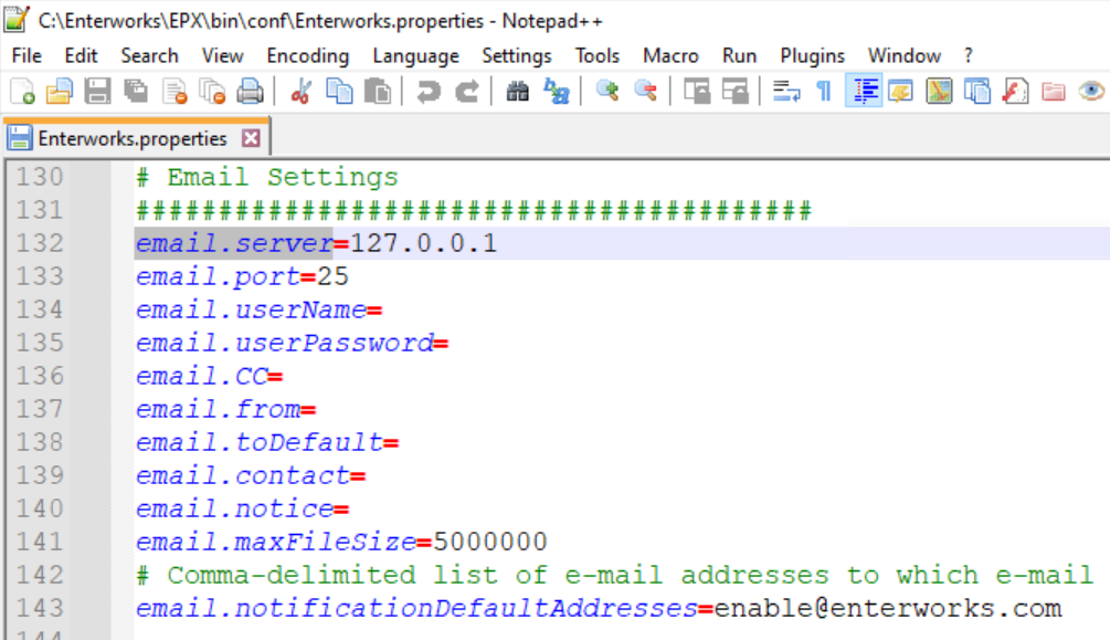 Enterworks Updating Email Configuration Settings To Fix Failures