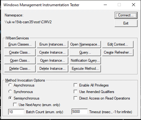 How to use Microsoft's WBEMTEST utility to confirm remote access to WMI