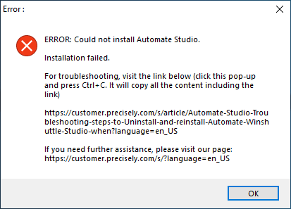 Automate Studio with versions 20.0 and above: Troubleshooting steps to ...