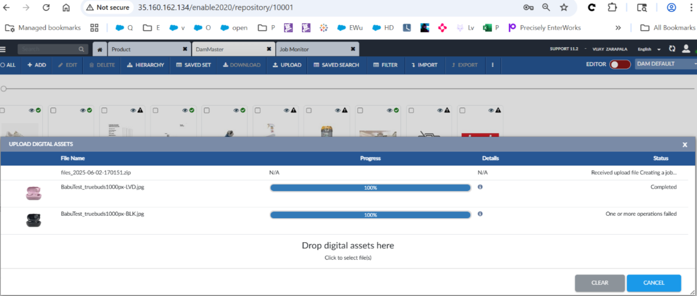 Uploading Multiple Digital Assets in EnterWorks 11.2 Displays No ...