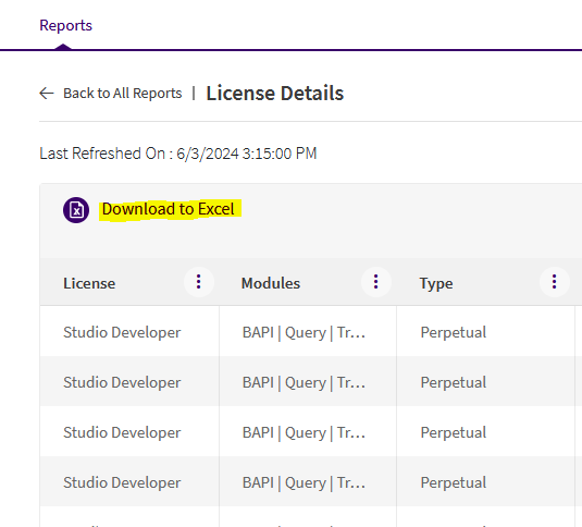 How to Export License Details for Evolve/Studio Manager