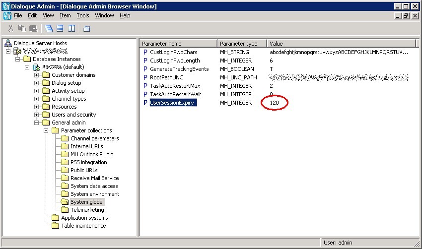 How to set user session expiry in Portrait Visual Dialogue