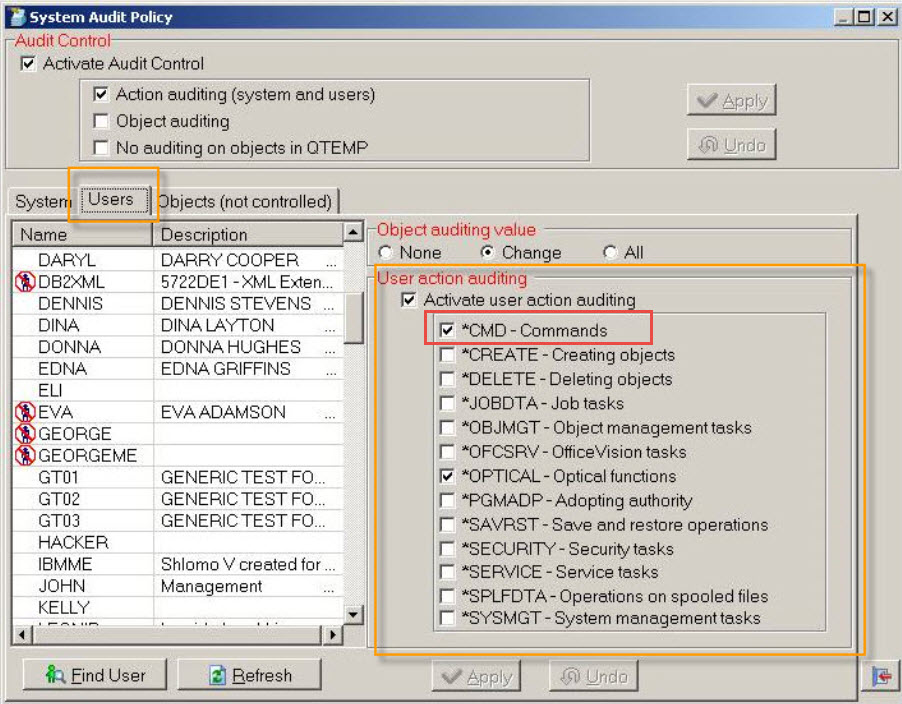 How to Set Up User Auditing for Commands or Other Functions?